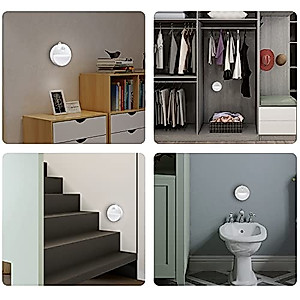 Otai, Motion Sensor Light Warm White, Searik Battery Powered LED Night Light Safety Light Ladder Light Cabinet Light downstairs, Bathroom, Closet, Corridor, Bedroom, Kitchen, Path, 1 Set