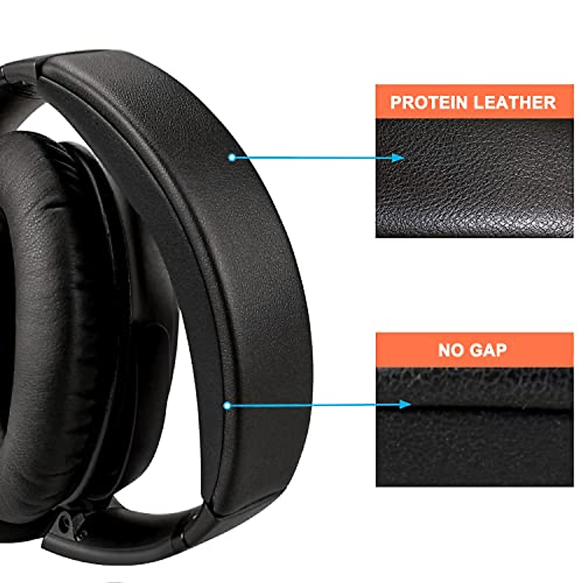 SOULWIT Replacement Headband Pad Kit for Bose QuietComfort 45 (QC45)/QuietComfort SE (QC SE) Headphones, Easy DIY Installation (Black)