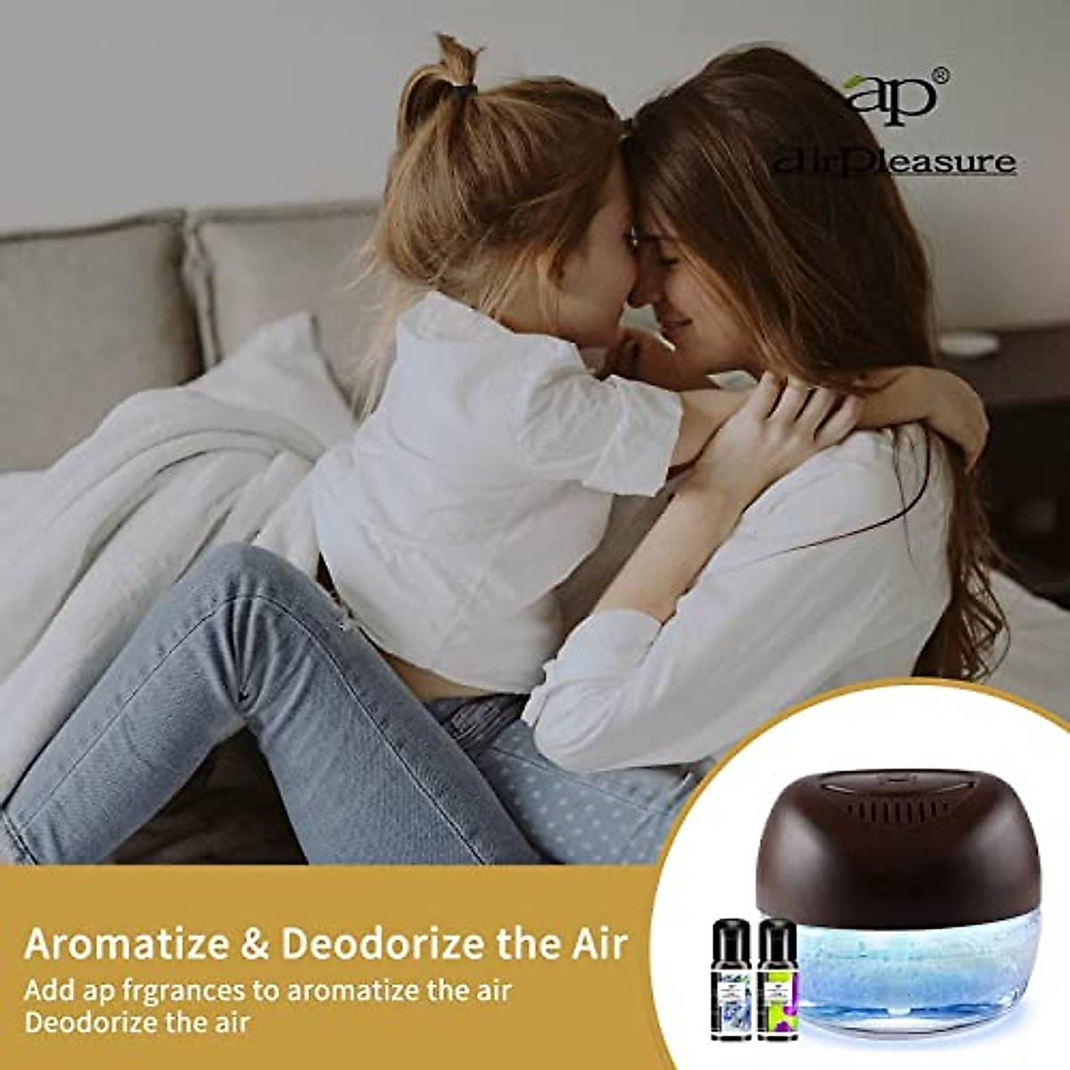 ap airpleasure 2-Pack Water-Based Purifier Air Washer, Air Revitalizer & Fresh Aire Freshener, Air Fresher with 7 LED Color Changing Mood Light for Rooms