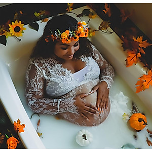 DDazzling Green Leaf Floral Crown Eucalyptus Flower Women Girls Headband Flower Headpiece Bridal Halo Photo Prop (Yellow Orange Green)