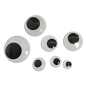 Tangc 128pcs Sew-on Wiggly Wobbly Googly Eyes Scrapbooking Crafts 8-24mm