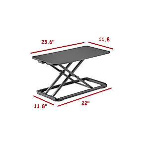 Mount Plus KBT10 Ultra Slim 24" Laptop, Keyboard and Mouse Stand | Sit Stand Adjustable Riser for Standing Desks | Lifts Up to 15.6 inches in Height | 5 Height Levels Riser