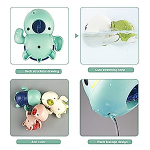 TOHIBEE Bath Toys, 3 Pack Cute Swimming Turtle Bath Toys for Toddlers 1-3, Floating Wind Up Toys for 1 Year Old Boy Girl, New Born Baby Bathtub Water Toys, Preschool Toddler Pool Toys