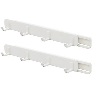 MAGICLULU 2pcs Pull-Out Gap Slide Hook Kitchen Wall Mounted Kitchen Row Hook Hat Hooks Kitchenware Rack Hat Hook Rack Sliding Hanger Rack Hanging Row Hook White Abs Guide No Punching
