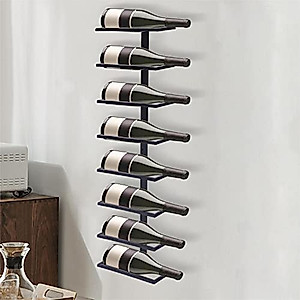 Gdrasuya10 Wall Mounted Wine Rack for 8 Bottles, Wall Wine Rack Wrought Iron Wine Storage Display Holder Rack Wine Bottle Hanging Holder Rack (Black)