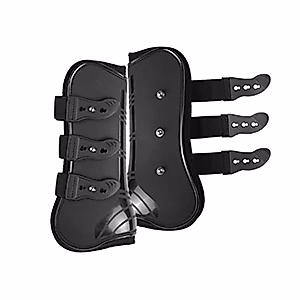 N/A Black Front Leg Boots Adjustable Riding Leg Boots Horse Leg Protector Equestrian Tendon Equestrian Equipment