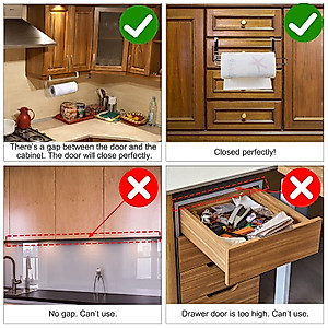 Numola Paper Towel Holder, Hanger Paper Rolls Rack Under Cabinets Less Than 1.4", Double Support Paper Towel Hook for Kitchen/Bathroom/Toilet/Pantry with 8 Anti-Skid Silicone Strips