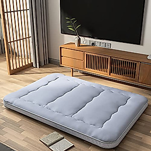 KIAYACI Floor Mattress Japanese Floor Mattress Tatami Floor Mat Quilted Bed Mattress Topper College Dorm Roll Up Mattress Sleeping Pad Breathable Floor Lounger Full Size