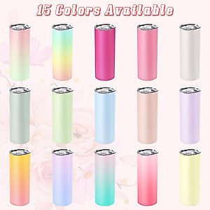 Personalized Tumblers with Names, Custom Coffee Tumbler with Birth Flower - 15 Colors 20 oz Skinny Tumblers Cups with Straw, Personalized Birthday Gifts for Women Mom…