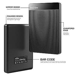 UnionSine 500GB 2.5" Ultra Slim Portable External Hard Drive HDD-USB 3.0 for PC, Mac, Laptop, PS4, Xbox one,Xbox 360-HD-2510(Black)