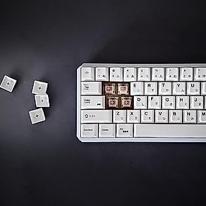 GEKUCAP 135 Keys White Japanese Keycaps, Minimalist Style Cherry Profile Key Caps, PBT Dye Sublimation Customized Keycaps Set Compatible with Cherry MX Switches Mechanical Keyboards