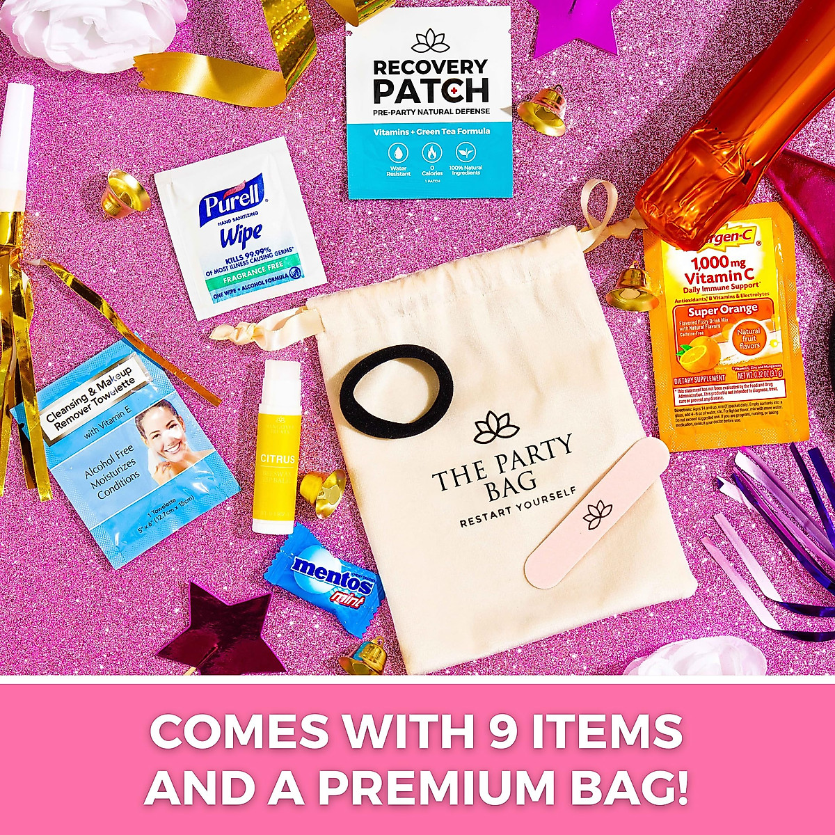 5 Pre-Filled Party Kit for Bachelorette Party Favors, Birthdays, Bridal Showers & Wedding Party Favors | 9 Pcs Premium Bulk Bachelorette Kit Supplies, Items & Bags for Adult Kit (5 Kits)