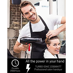 Powerful 2200w Ionic Hair Dryer, Fast Drying Professional Salon Blow Dryer, JOHN Blast Turbo 6900