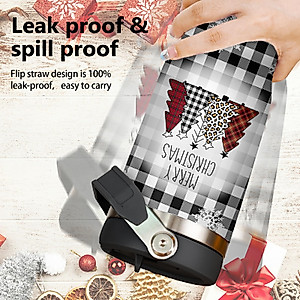 30oz Christmas Tumbler with Handle and Straw, Stainless Steel Vacuum Insulated Flip Straw 30 oz Christmas Tree Coffee Tumbler, Spill Proof Travel Mug, Merry Christmas Decor Gifts for Women