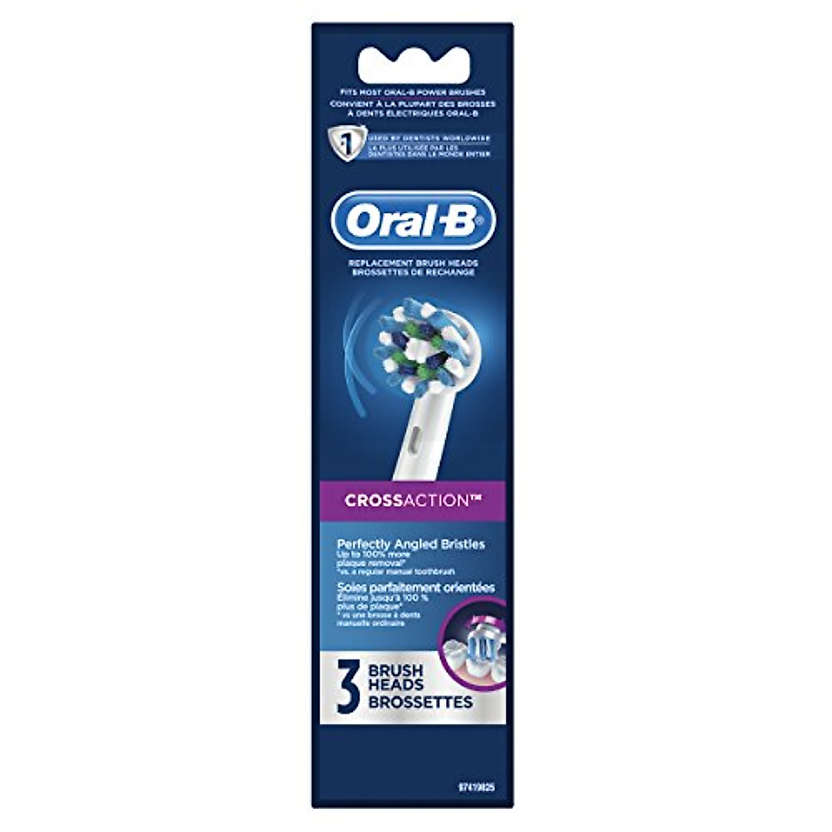 Oral-B Cross Action Electric Toothbrush Replacement Brush Heads Refill, 3 Count