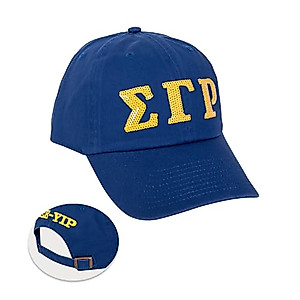 Sigma Gamma Rho Baseball Hat Brimmed Embroirderd Hats Cap Adjustable Cloth Strap Adult (Style 2) Blue
