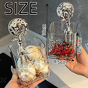 CRUIFU Acrylic Transparent Shower Storage, Light Luxury Style Glacier Pattern Suction Cup Shelf, Shower Caddy Easymount Bathroom Storage Shelf No Drilling Required