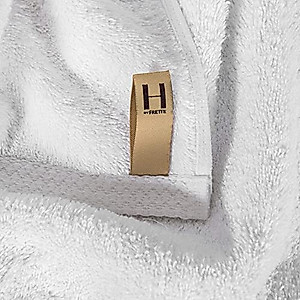 H by Frette Simple Border Bath Sheet Set of 2 - Luxury All-White Bath Linens / Includes 2 Bath Sheets (35" x 66") / 100% Cotton