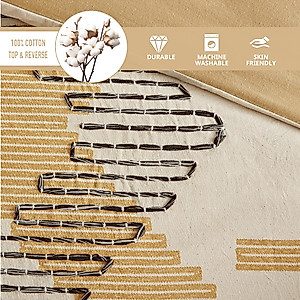 INK+IVY Queen Duvet Cover Set, Southwestern Geometric with Decorative Embroidery, Boho Duvet Set Queen, Pre-Washed Cotton Duvet Queen Set Bedding Cover, 2 Shams, Arizona, Full/Queen Yellow 3 Piece