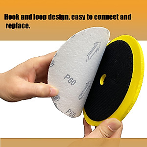 LUXUFUL 40 Pcs 7-Inch 80 Grit Hook and Loop Sanding Discs Sandpaper for Random Orbit Sander