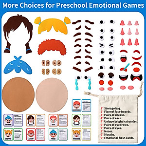 Craftstory 86 Pcs Social Emotional Learning Activities Sensory Toys for Kids- Montessori Toys with 2 Face Boards 9 Emotion Cards, Autism Learning Materials for Kids Speech Therapy Materials