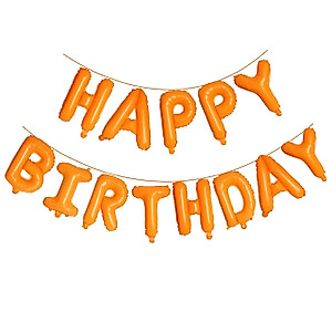 Orange Birthday Balloon 16inch Happy Birthday Party Decorations Foil Balloons for Birthday Party Supplies