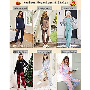 Ekouaer Pajamas Set for Women Soft Comfy Pjs Sets Long Sleeve Sleepwear Loungewear S-XXL