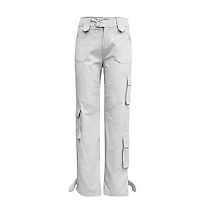 Women's Casual Military Pants Stretch High Waist Relaxed Fit Hiking Trousers Tactical Outdoor Combat Cargo Work Pants Gray