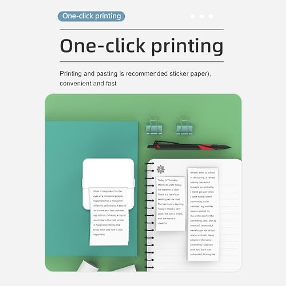 Wisoqu Mini Portable Printer, High Clear Printing, Printing, Office Printing, Thermal Printing, BT Connection for Study and Office (A- Mini Printer)