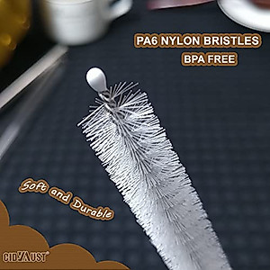 Straw Cleaner Brush Extend 8 inch, Extra Wide 10mm diam Straw Brush, Pipe Cleaners for Water Bottle, Sippy Cup, Baby Bottles, Drinking Straw Cleaning Brush Set 10 Pack