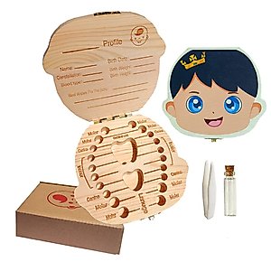 Baby Tooth Keepsake Box,Tooth Fairy Box,Wooden Tooth Box ,Baby Keepsake Storage Box,Tooth Saver,Tooth Holder for Kids Teeth,Tooth Boxes for Lost Teeth for Kids,Newborn Baby Birthday and Shower Gift