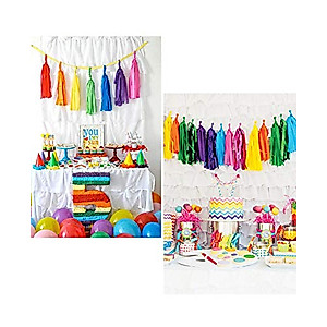 Binpeng 14in 21pcs Rainbow Paper Tassel DIY Hanging paper decorations Party Garland Decor for Party Decorations Wedding,Festival,Baby Shower Decoration 21PCS (Rainbow Tassels 7 Colors 21 PCS)