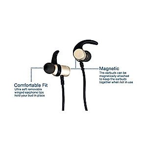 Emerson Wireless In-Ear Bluetooth Earbuds Headphones with Universal Mic and Remote and Magnetic Attraction ER106006
