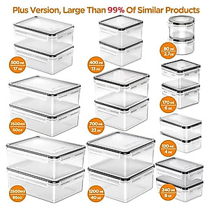 AISOON 40 Piece 85Oz Large Food Storage Containers with Lids,BPA Free, Leak-Proof Kitchen Organizers Ideal for Pantry Organizers, Cereal Containers, Microwave & Dishwasher Safe, Labels and Accessories