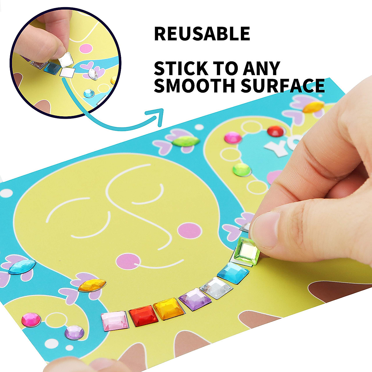 JOYIN 28 Packs Valentine Cards with Mosaic Crystal Gem Sticker Art Kits for Kids Valentine's Day DIY Craft Jewels Valentines Day Classroom Exchange Prizes and Gifts, Valentine’s Greeting Cards