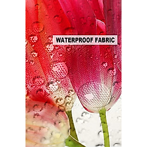 Outdoor Waterproof Throw Pillow Covers Set of 2, Elegant Tulip Flower Outdoor Pillow Covers Decorative Cushion Covers for Patio Funiture Garden, 18 x 18 Inches, Floral Pink Red