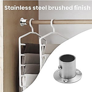 4-Pack Antrader Stainless Steel Closet Rod Flange- 1 Inch Dia. Adjustable Socket Bracket Support Holder for Pipe