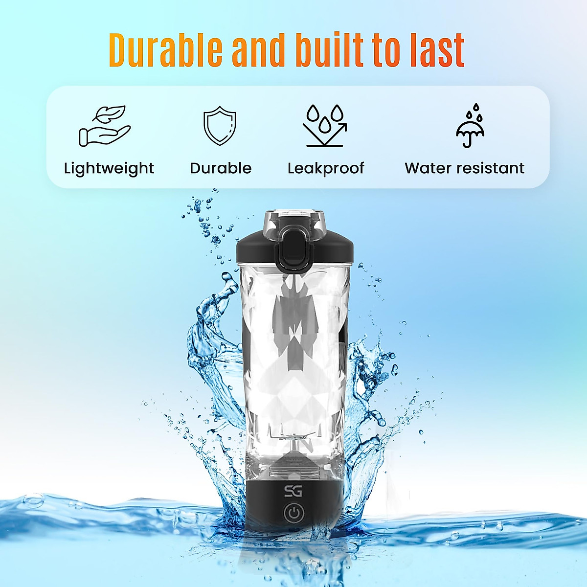 Stellar Goods Powerful Portable Blender for Smoothies & Shakes - Mini Blender with High-Torque Motor, Long-Life Battery, Leak-Proof Cup - One-Click & Pulse Mode - Personal Blender for Home, Travel