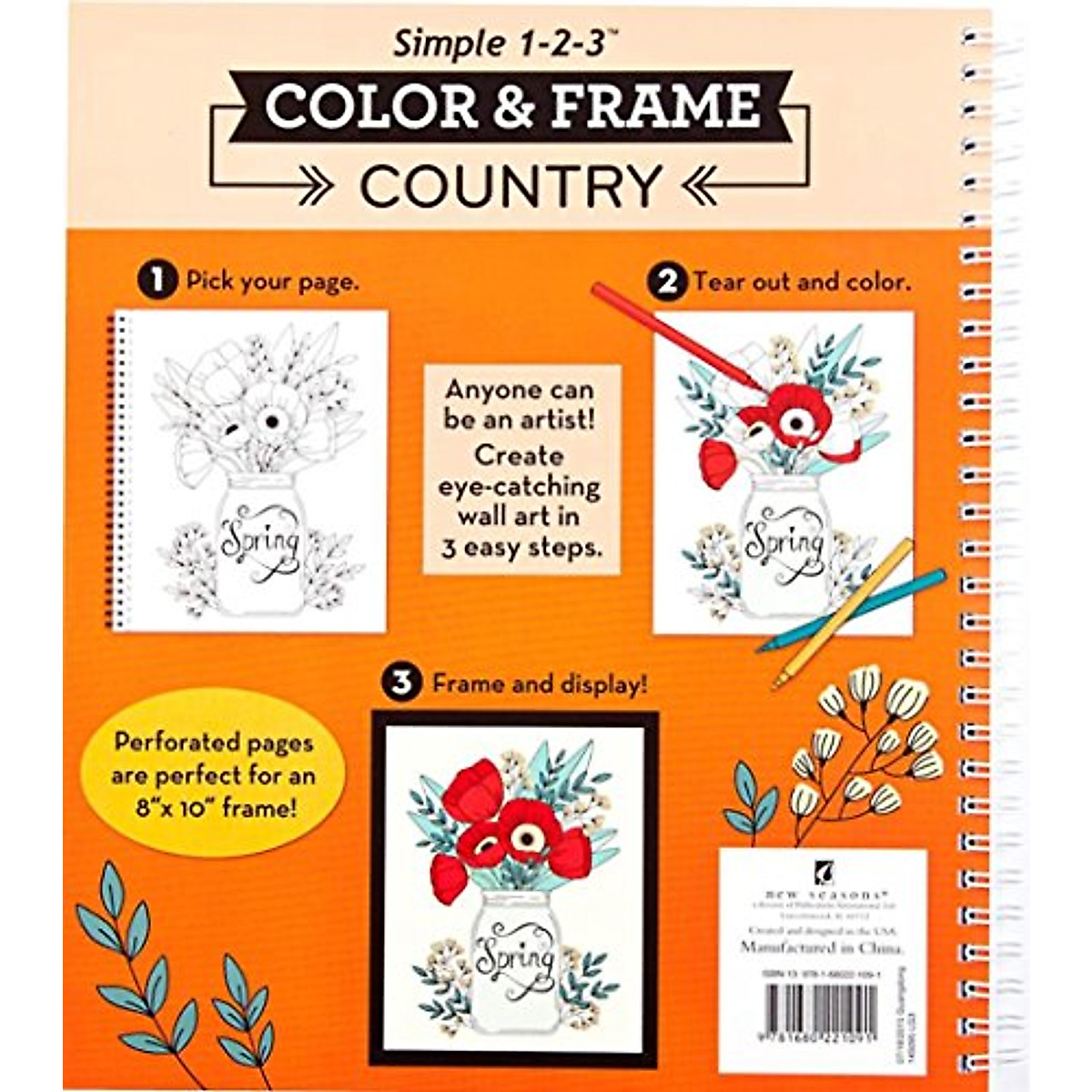 Color & Frame - Country (Adult Coloring Book)