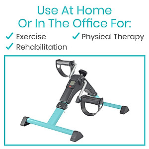 Vive Under Desk Bike Pedal Exerciser - Foot Pedal Exerciser - Foldable Portable Quiet Foot, Hand, Arm, Leg Exercise Pedaling Machine LCD Display, Adjustable Tension, Fitness Rehab Gym Equipment