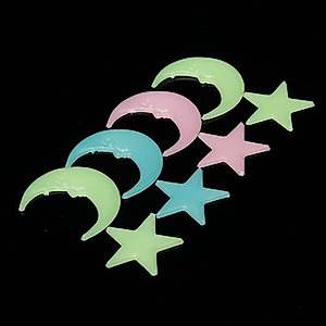 liuqingwind 20Pcs 3D Three-Dimensional Plastic Wall Paste Luminous Glow in The Dark Stars Moon Decals Party Home Decor Wall Stickers