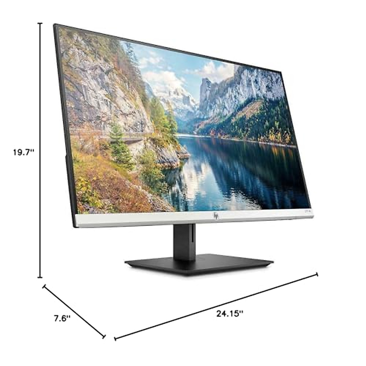 HP 27f Monitor 27” 4K UHD (3840 x 2160) 60Hz Refresh Rate IPS Panel 5ms GTG 16:9 300 nits Brightness Up to 1.07 Billion Colors AMD FreeSync Technology 178° Viewing Angle DisplayPort + HDMI Cable