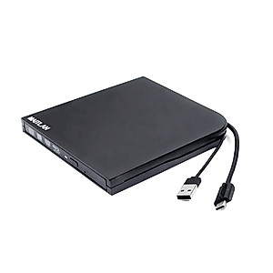 Ultra Slim External 4K UHD HD 3D Blu-ray Disc Player, USB Type-A & Type-C USB-C 2-In-1 6X BD-R BD-RE DL BDXL 100GB DVD-R M-Disc Burner Portable Optical Drive, for Windows 10 Mac OS Laptop & Desktop PC