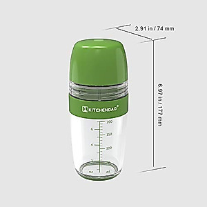 KITCHENDAO 2 in 1 Salad Dressing Shaker Container with Juicer, Pour Spout, Leakproof, Soft Grip, Dishwasher Safe, BPA Free Travel Homemade Oil and Vinegar Salad Dressing Bottle Mixer Dispenser, 1 Cup