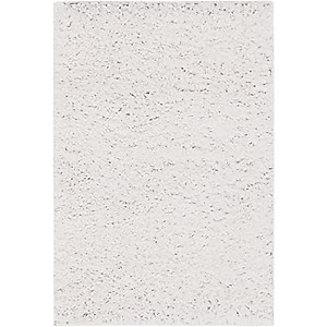 Rugs.com Zermatt Shag Collection Rug – 2' 2 x 3' White Shag Rug Perfect for Entryways, Kitchens, Breakfast Nooks, Accent Pieces