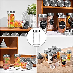 Akoatail 24 Round Spice Jars, 4 oz Square Spice Jars with Airtight Stainless Steel Caps and Shaker lids,Round Seasoning Containers and Spices Container Set.…