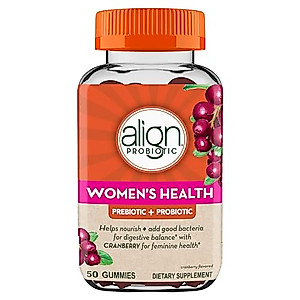 Align Digestive Health Prebiotic + Probiotic Supplement Gummies in Natural Fruit Flavors, Probiotic for Men and Women, #1 Doctor Recommended Brand, 50 Gummies