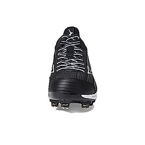 Mizuno Women's Sweep 6 Mid Softball Shoe, Black-White, 8.5