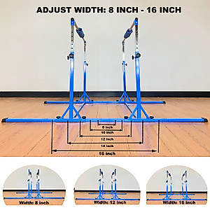 MARFULA Gymnastics Double Horizontal Bars 3Play Parallel Bars Uneven Bars Gymnastics Training Kip Bar with 304 Stainless Steel Regulating Arms & Fiberglass Rail for Indoor Outdoor Home Club Use