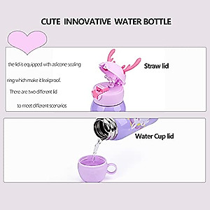 Kids Water Bottle 17 Oz 316 Stainless Steel Vacuum Insulated Thermos With Straw (Horse)